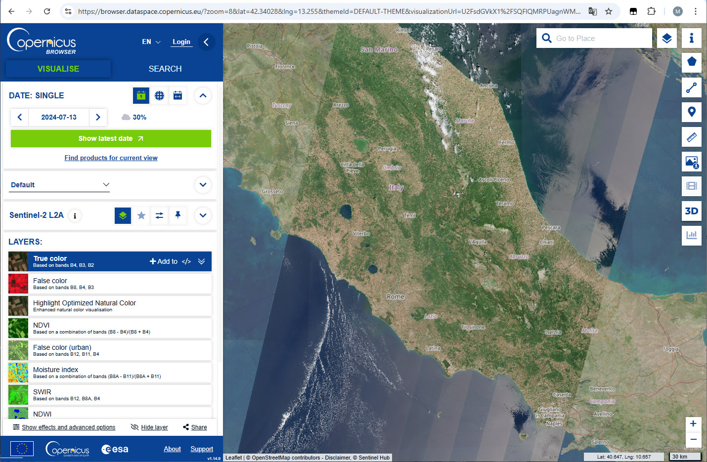 Copernicus Browser - ESA Schoolatlas