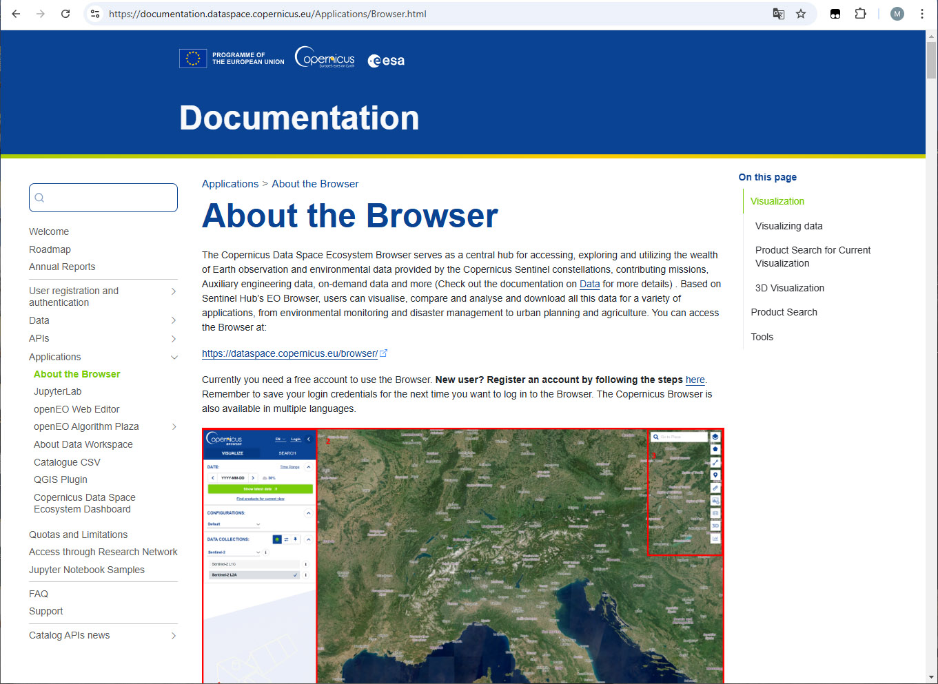 Copernicus Browser - ESA Schoolatlas